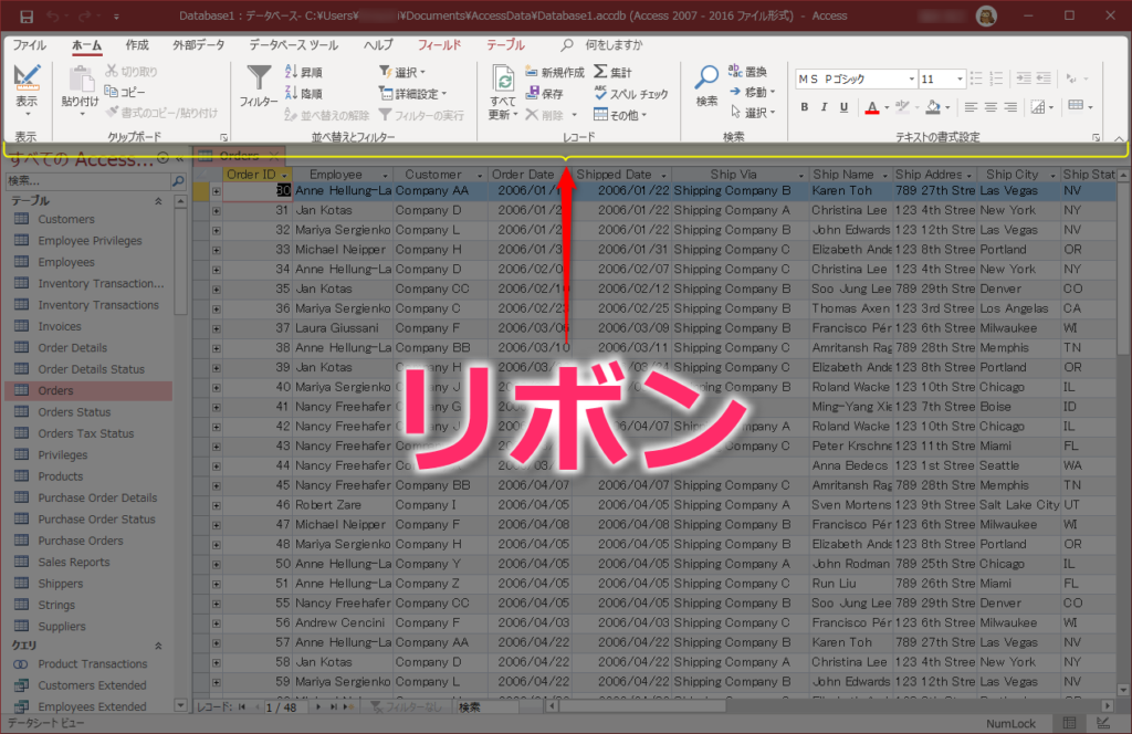 Accessの画面構成を確認しよう | Access Lesson